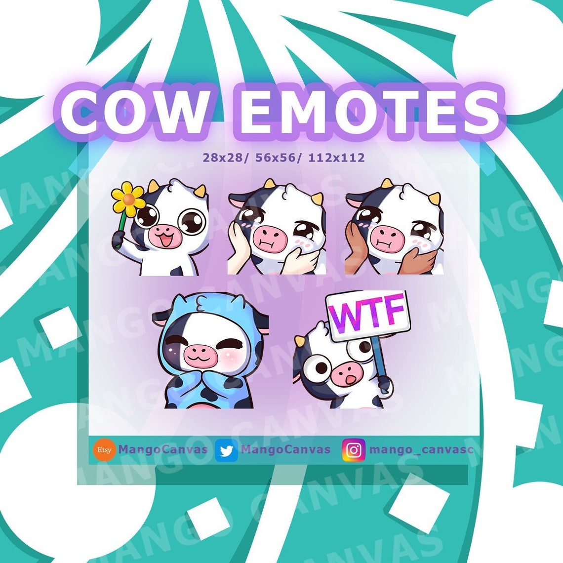 Twitch Emotes-cow Emotes - Etsy