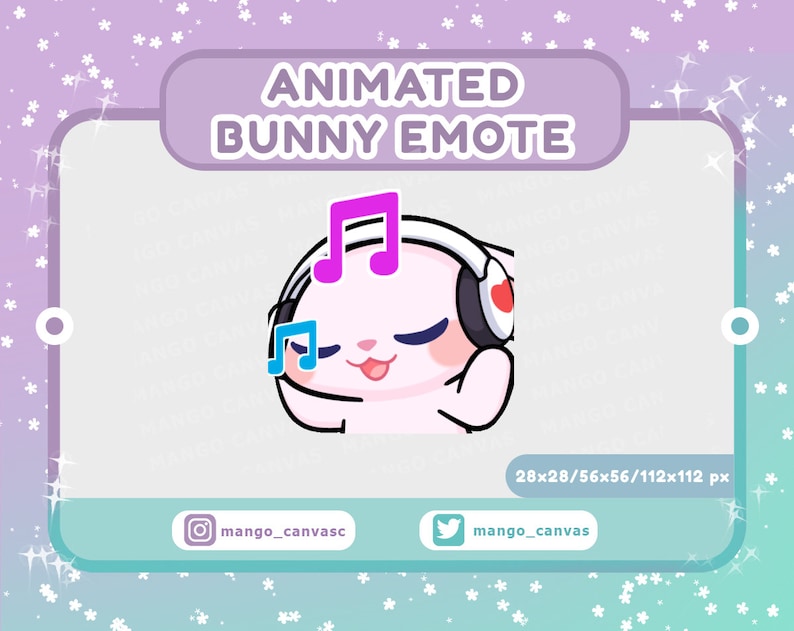 Animated Bunny Emote-music Emote - Etsy