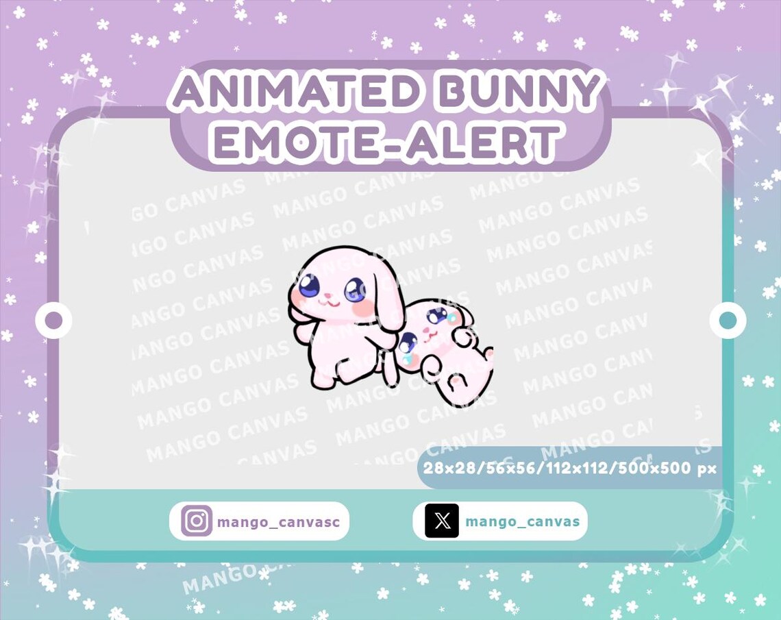 Animated Bunny Emote Alert /come Here Emote-alert - Etsy