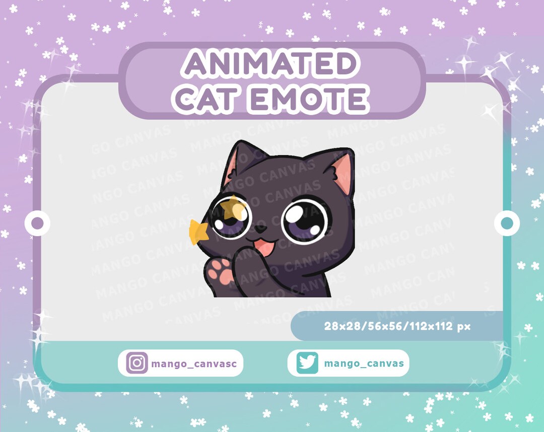 Animated Black Cat Emote-clap Emote - Etsy