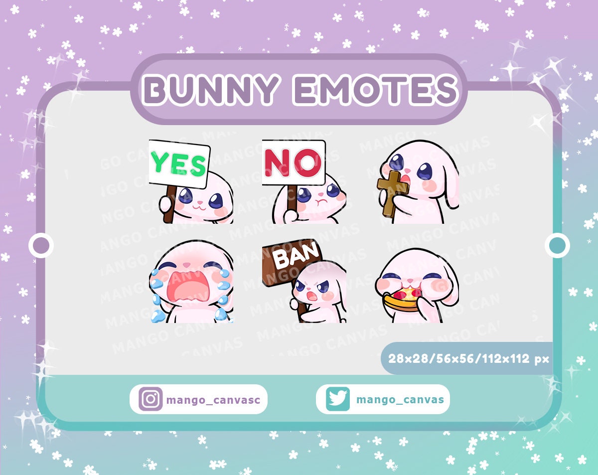 Twitch Emotes-bunny Emotes Set 3 - Etsy