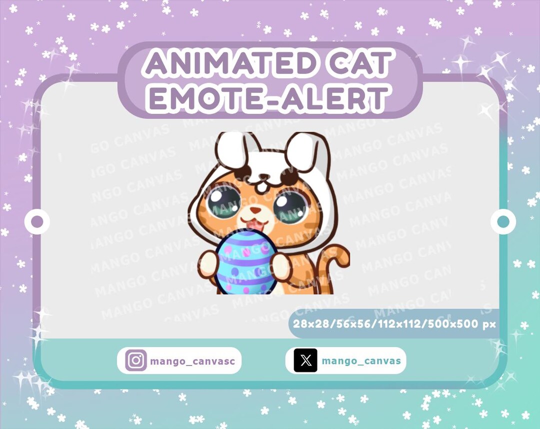 Animated Orange Cat Emote Alert /easter Egg Emote-alert - Etsy