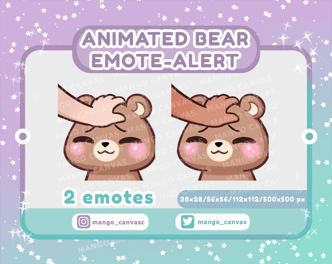 Animated Bear Emote-alert /head Pat Emote-alert - Etsy