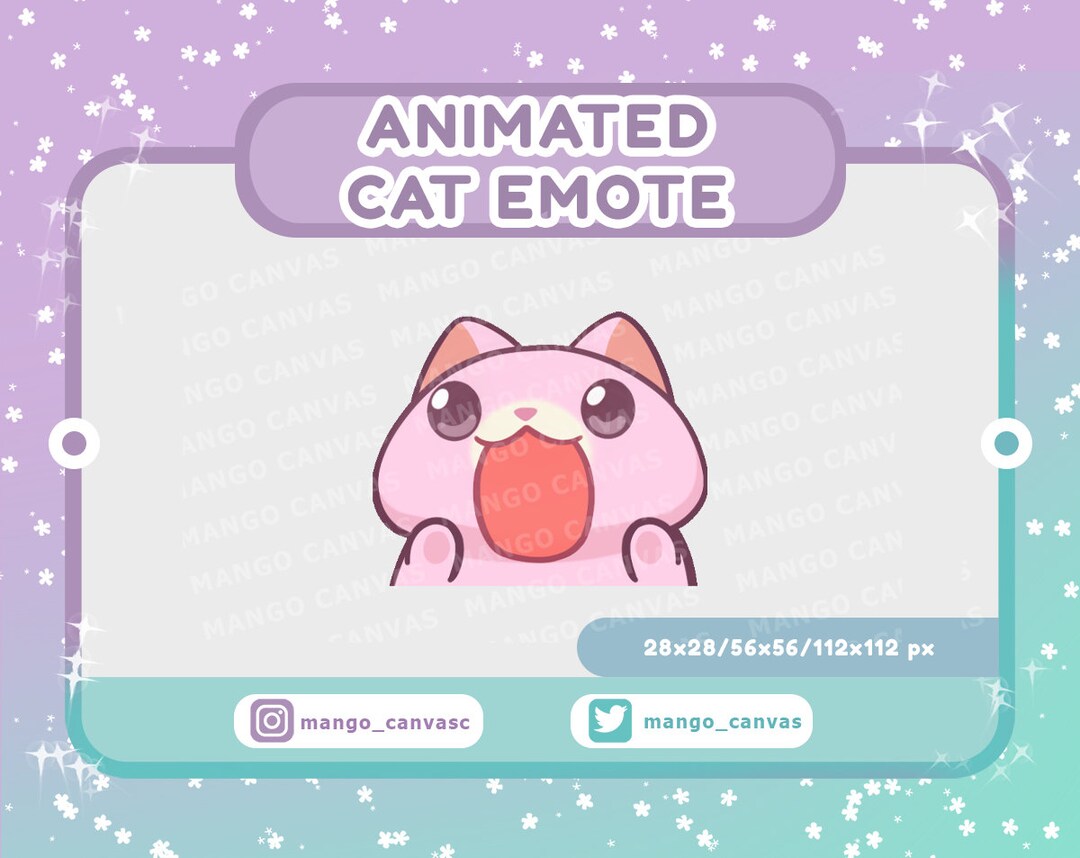 Animated Pink Cat Emote-lick Emote - Etsy