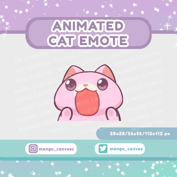 Animated Pink Cat Emote-smirk Emote - Etsy