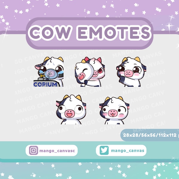 Twitch Emotes-cow Emotes - Etsy