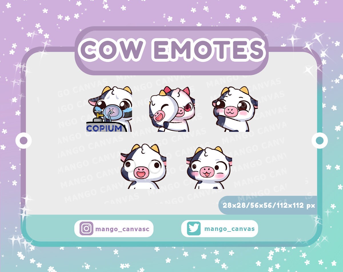 Twitch Emotes-cow Emotes Set 8 - Etsy