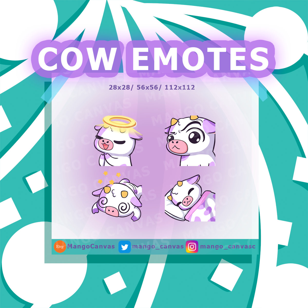 Twitch Emotes-purple Cow Emotes - Etsy
