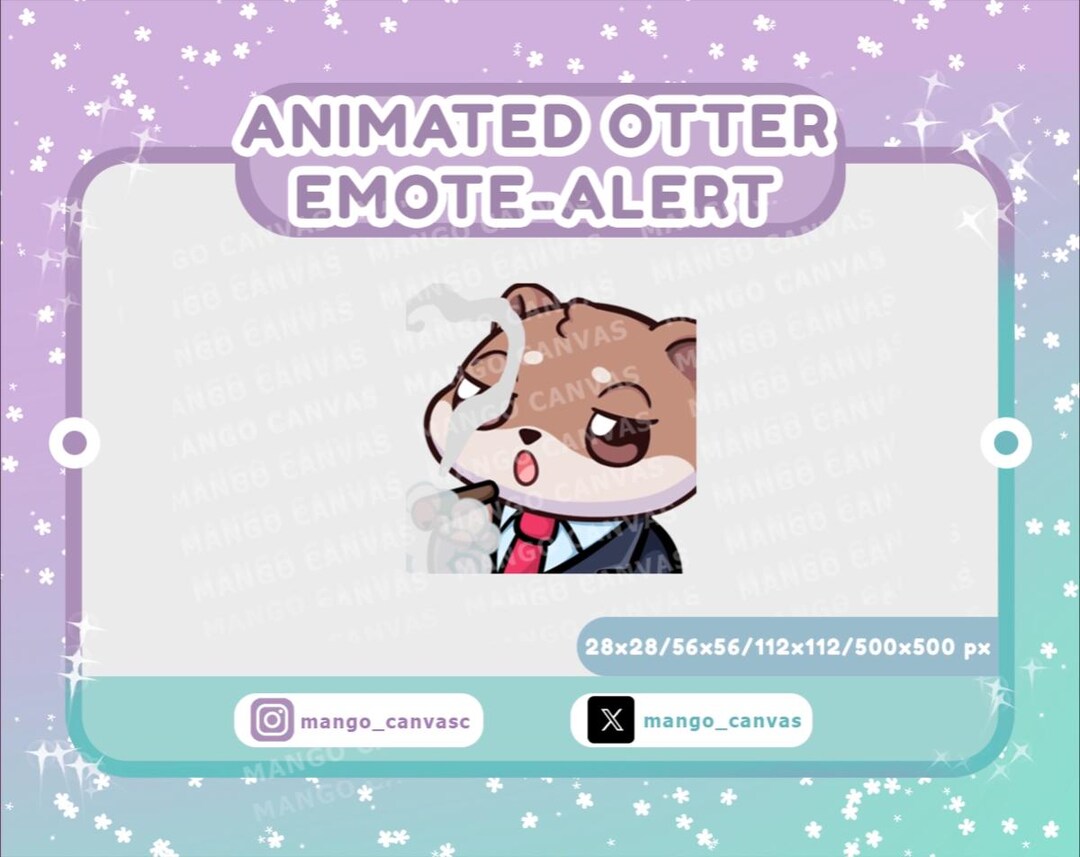 Animated Otter Emote-alert /smoking Emote-alert - Etsy