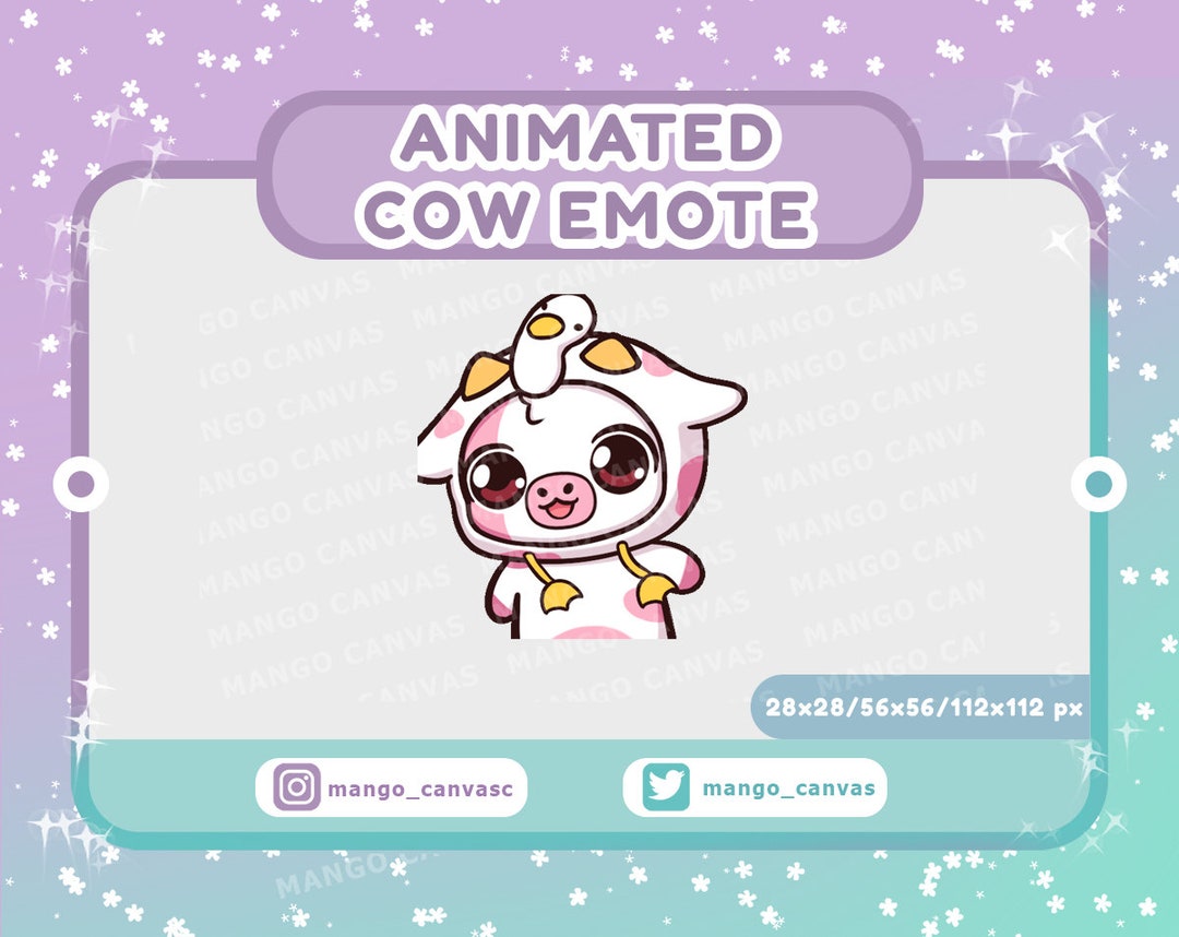 Animated Pink Cow Emote-wiggle Emote - Etsy