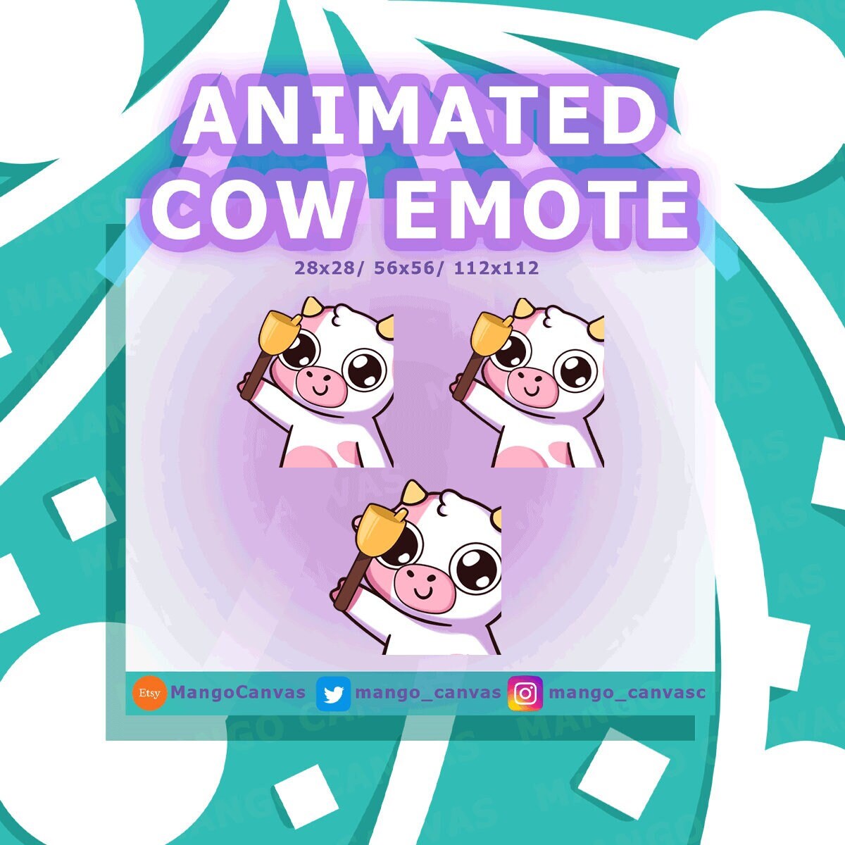 Animated Pink Cow Emote-dinkdonk Emote - Etsy