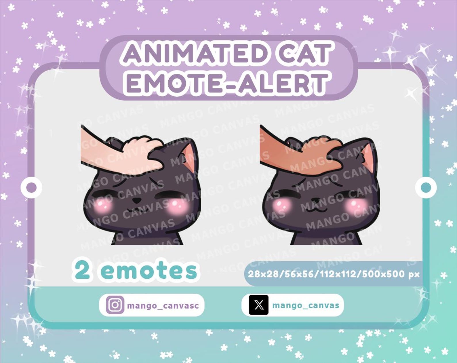 Animated Black Cat Emote-alert /head Pat Emote-alert - Etsy