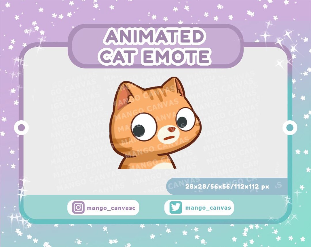 Animated Orange Cat Emote-awkward Emote - Etsy