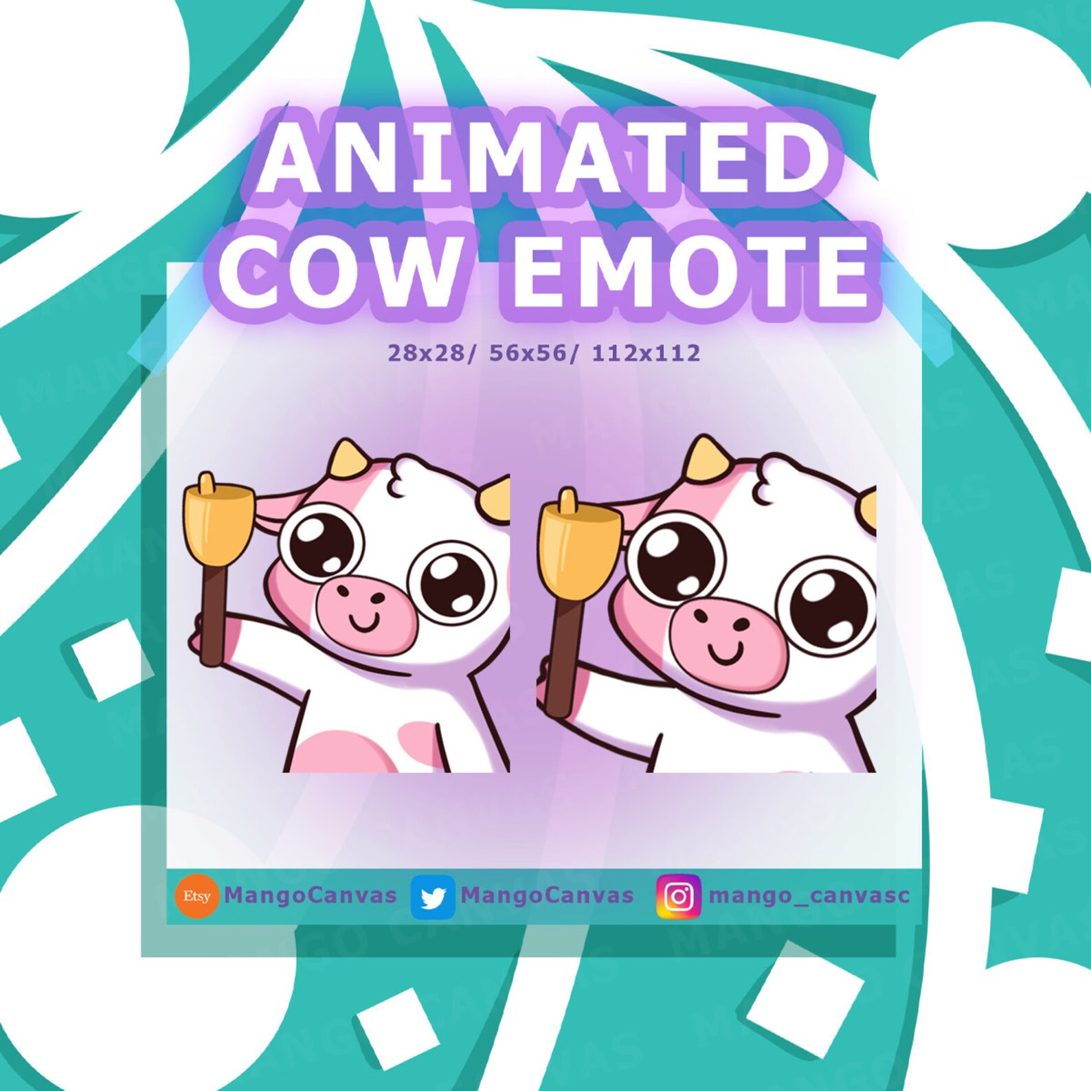 Animated Pink Cow Emote-dinkdonk Emote - Etsy