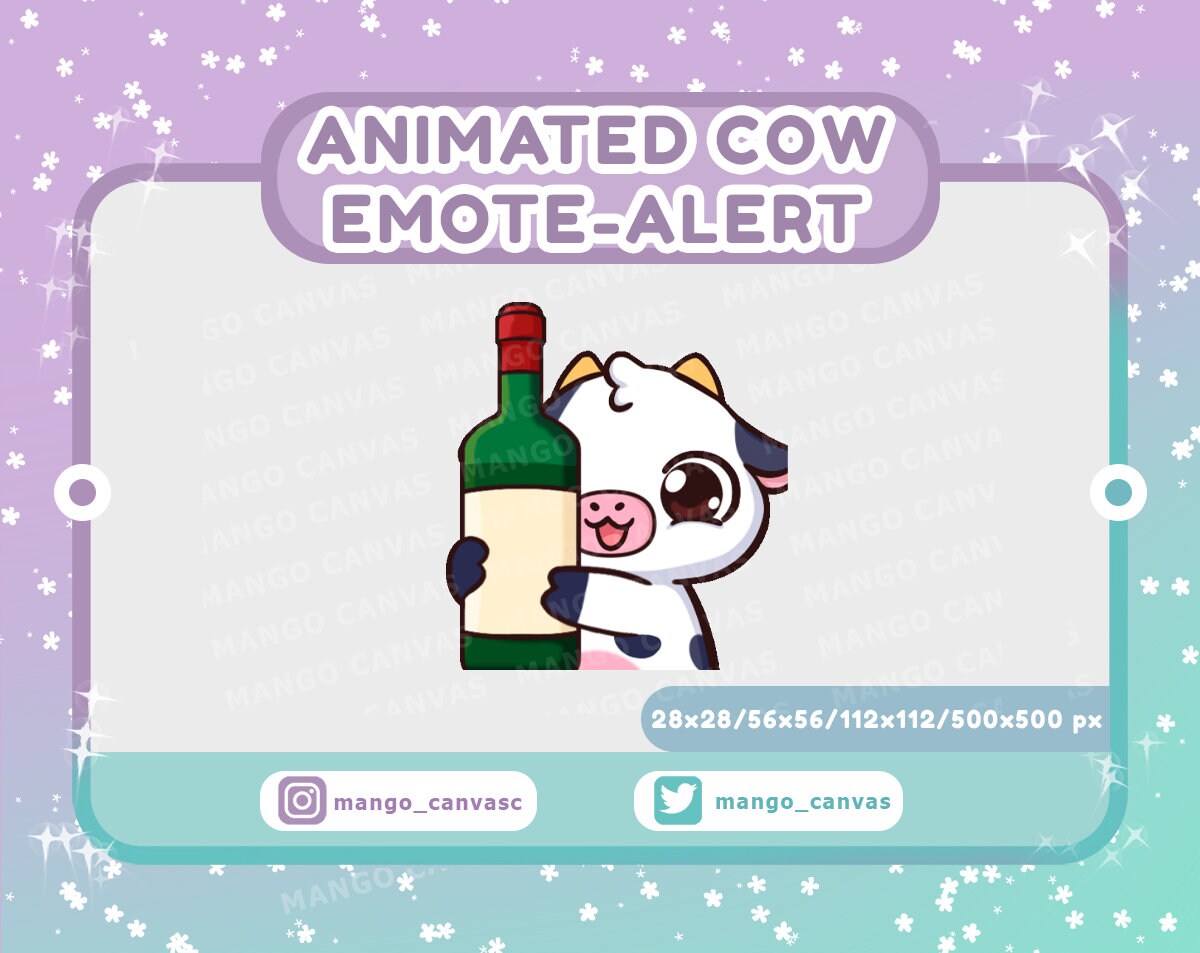 Animated Cow Emote Alert / Wine Emote-alert - Etsy