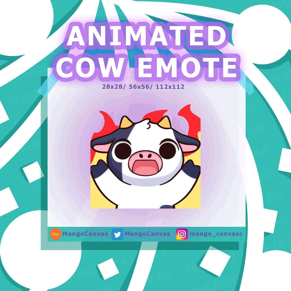 Animated Cow Emote-cow Fire Rise - Etsy