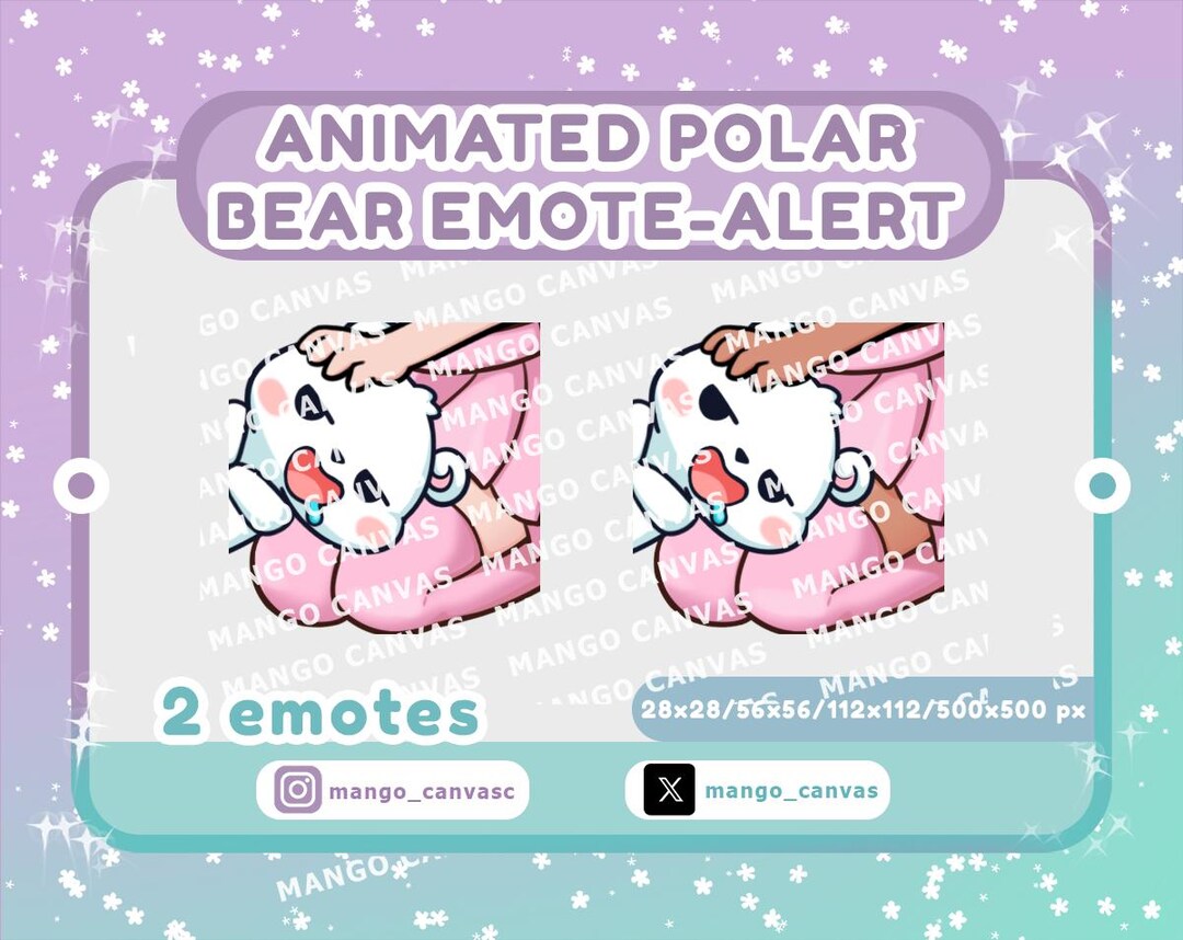 Animated Polar Bear Emote-alert/head Pat Emote-alert - Etsy