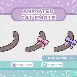 Animated Gray Cat Emote-tail Wag Emote - Etsy