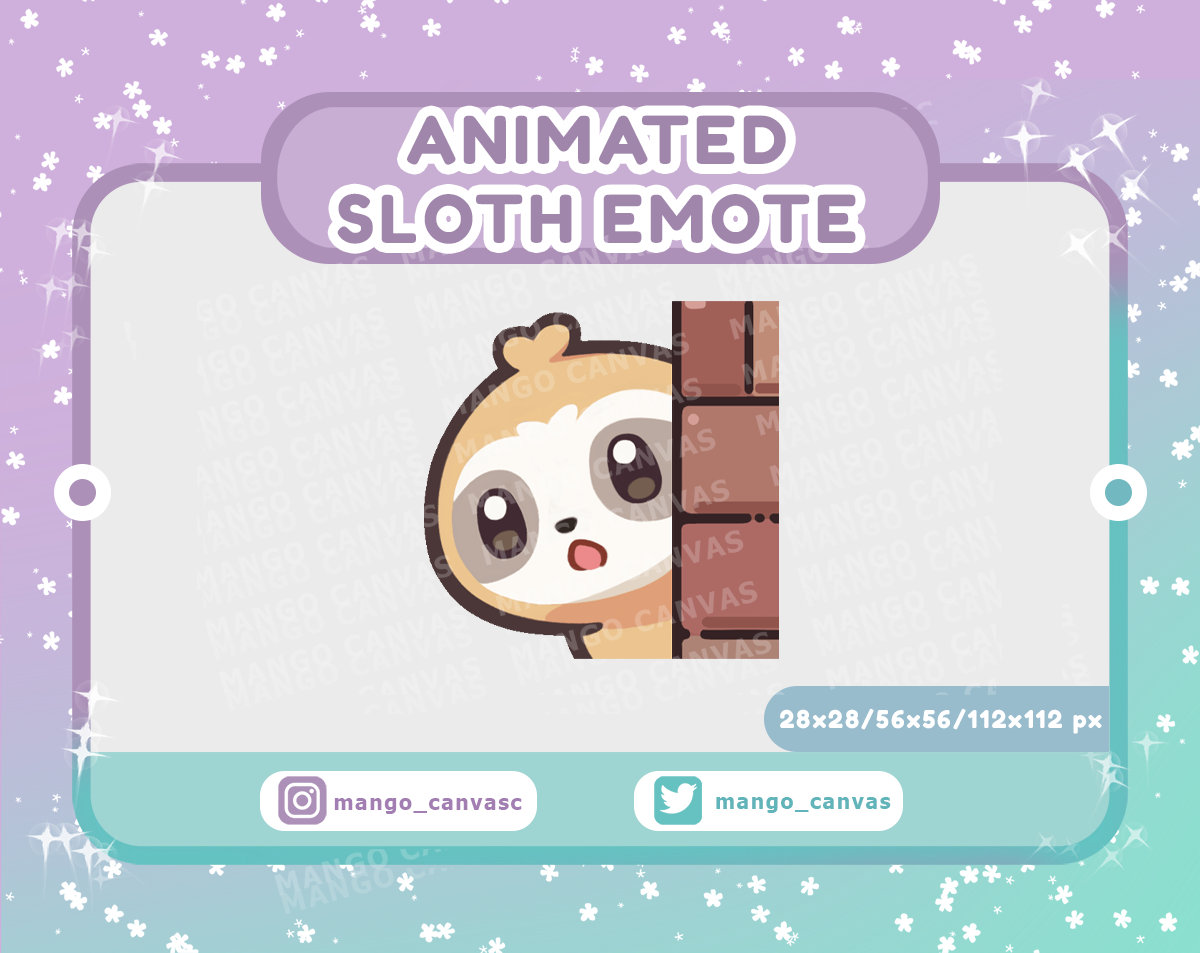 Animated Sloth Emote-lurk Emote - Etsy
