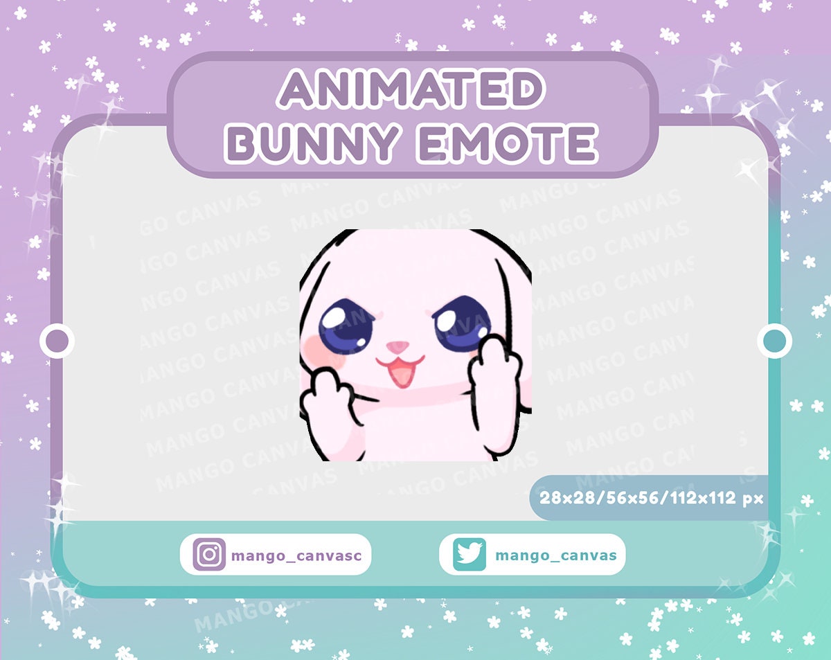 Animated Bunny Emote-middle Finger Emote - Etsy
