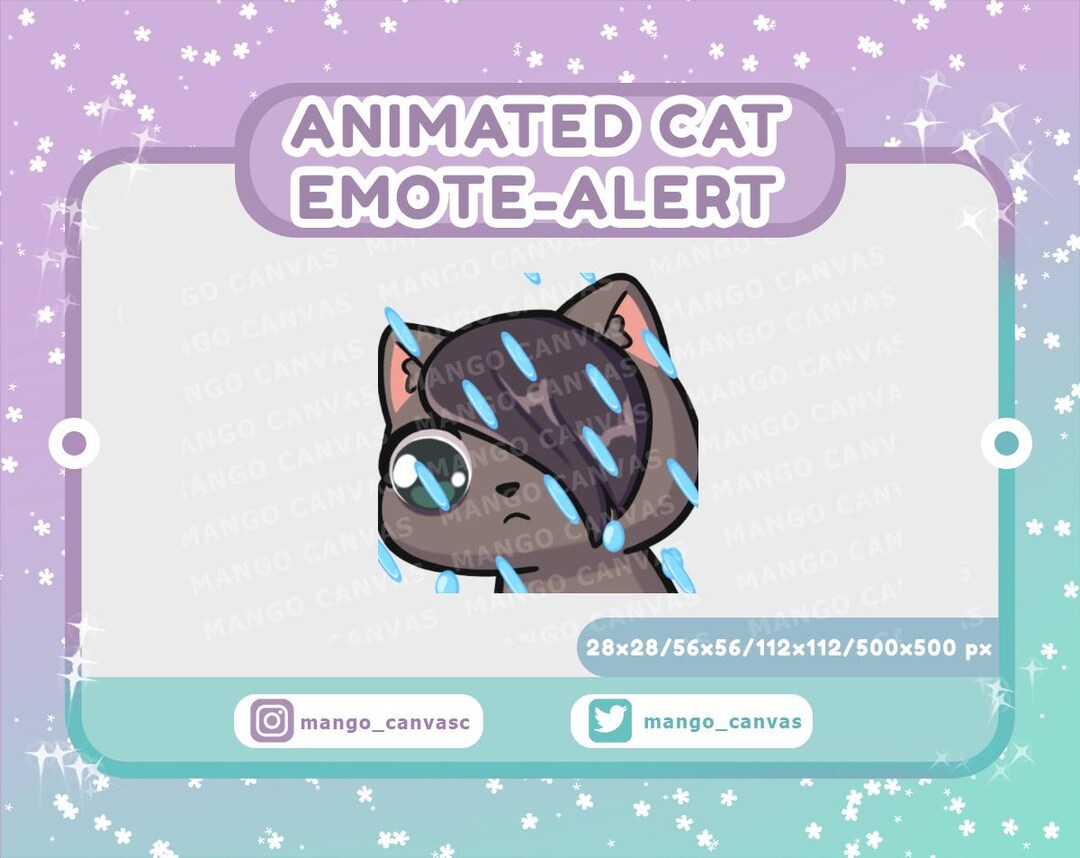 Animated Gray Cat Emote Alert /emo Emote-alert - Etsy