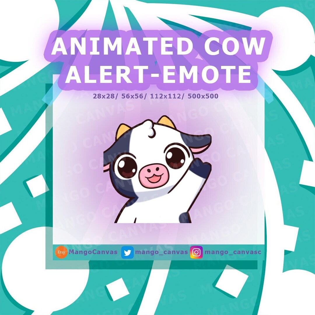 Animated Cow Emote-alert / Hi Emote-alert - Etsy