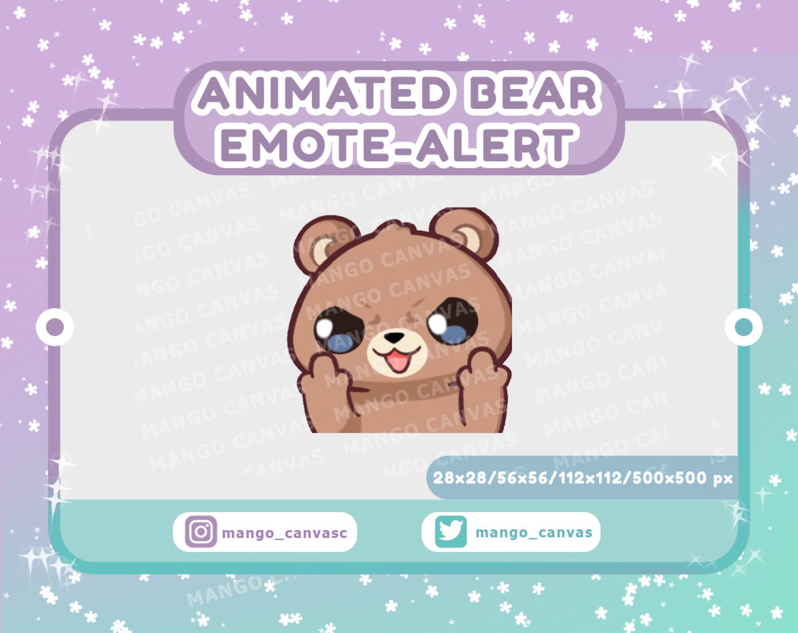 Animated Bear Emote-alert/middle Finger Emote-alert - Etsy