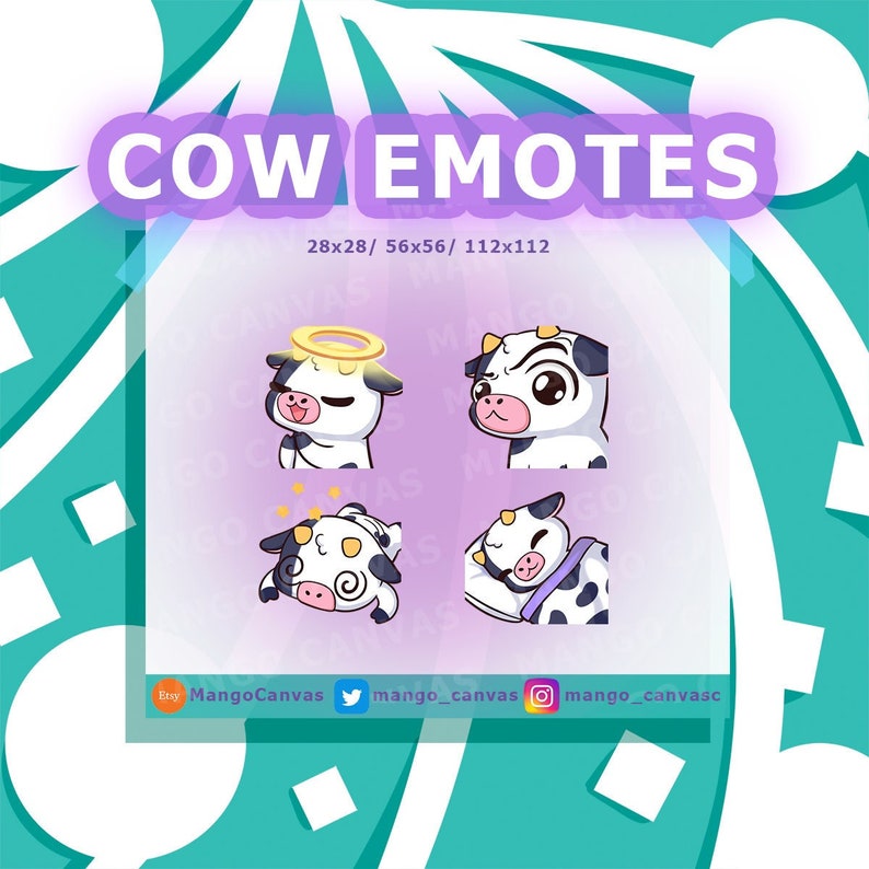 Twitch Emotes-cow Emotes - Etsy