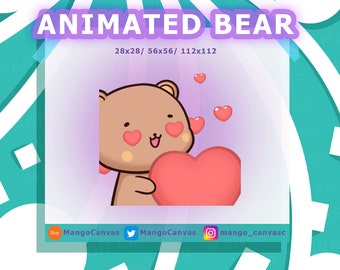 ANIMATED Bear Head Pat Emote for Twitch and Discord, Bear Emote, Head ...