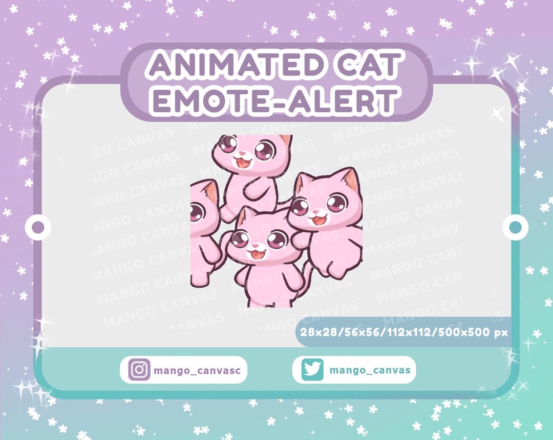 Animated Pink Cat Emote Alert /raid Emote-alert - Etsy