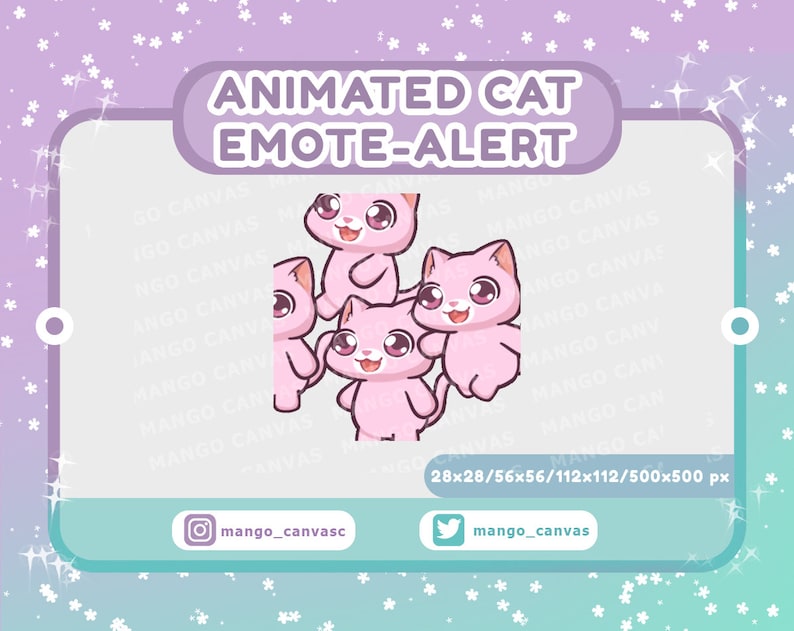Animated Pink Cat Emote Alert /raid Emote-alert - Etsy