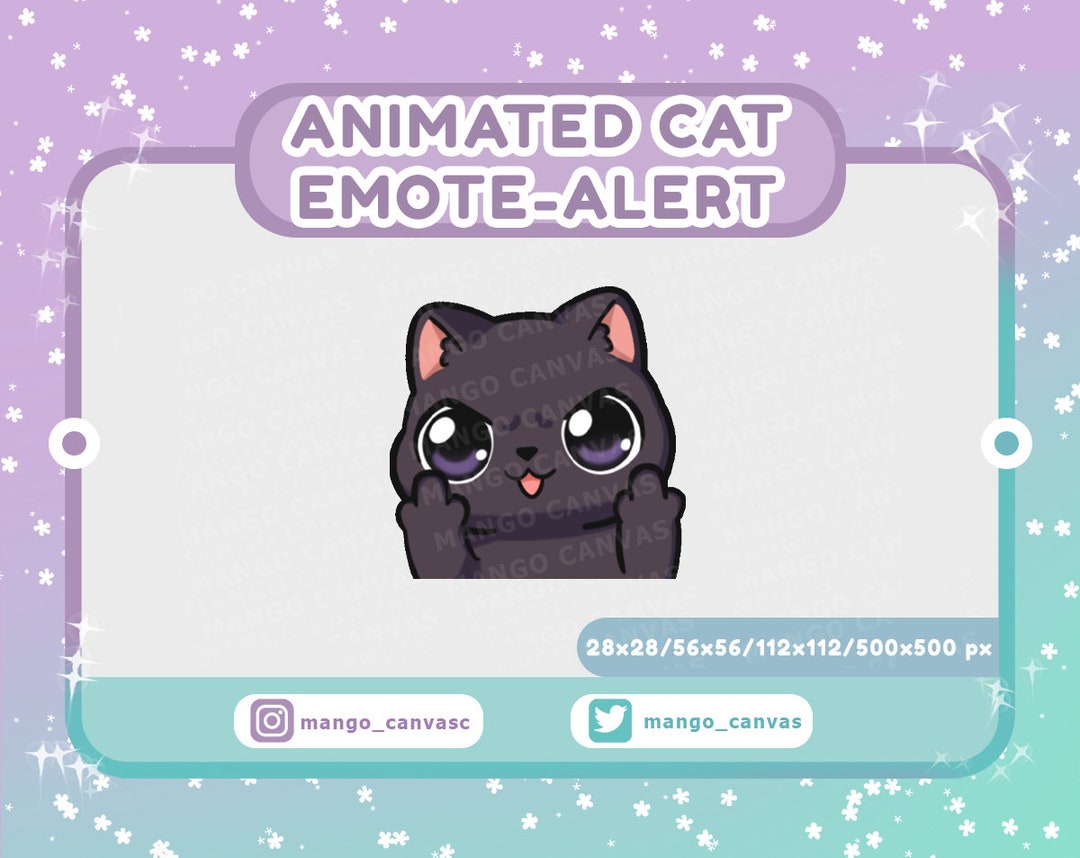 Animated Black Cat Emote-alert/middle Finger Emote-alert - Etsy