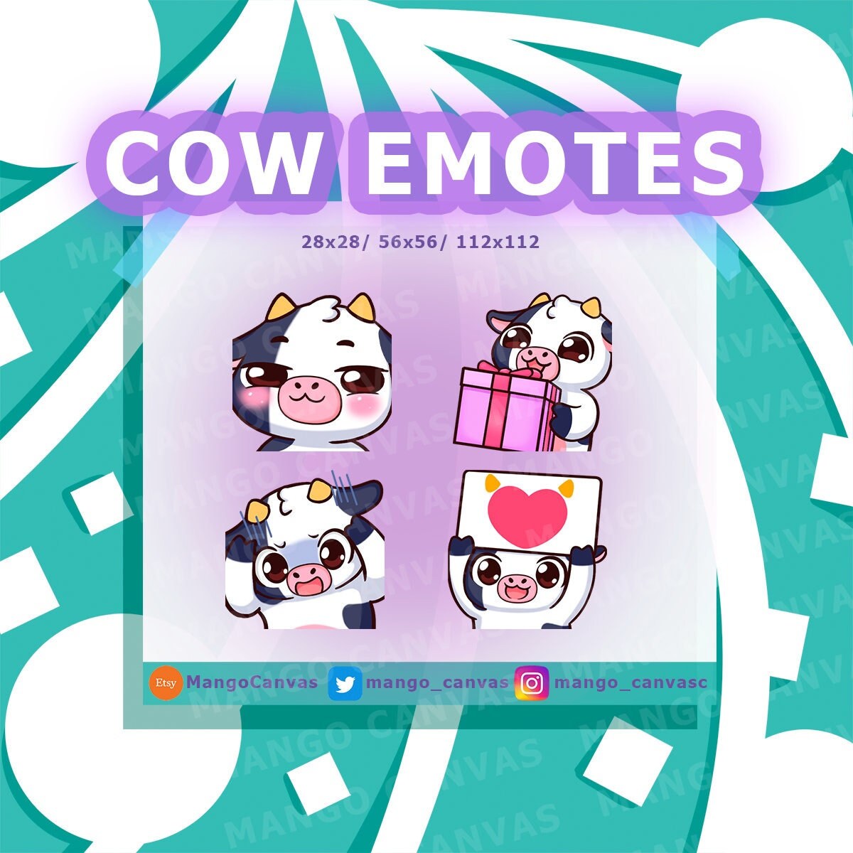 Twitch Emotes-cow Emotes - Etsy