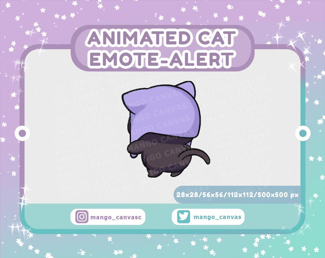 Animated Black Cat Emote-alert/shake Emote-alert - Etsy