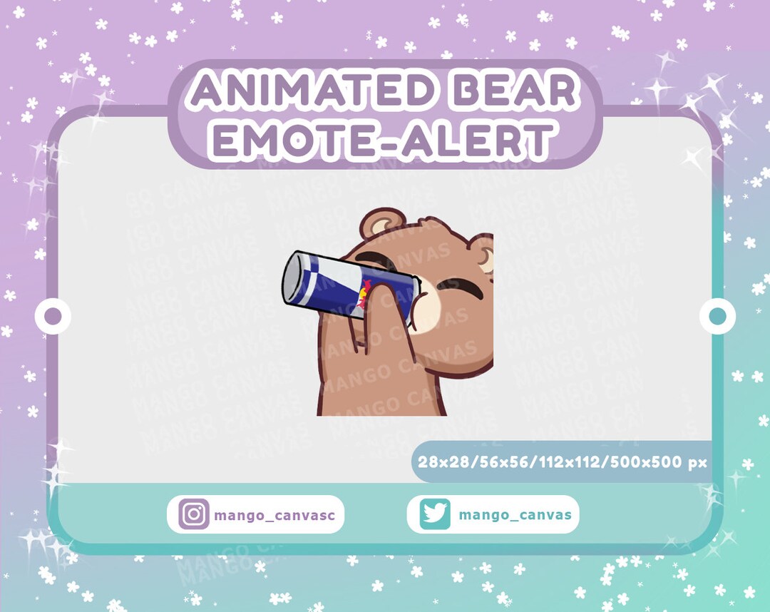 Animated Bear Emote-alert/drink Emote-alert - Etsy