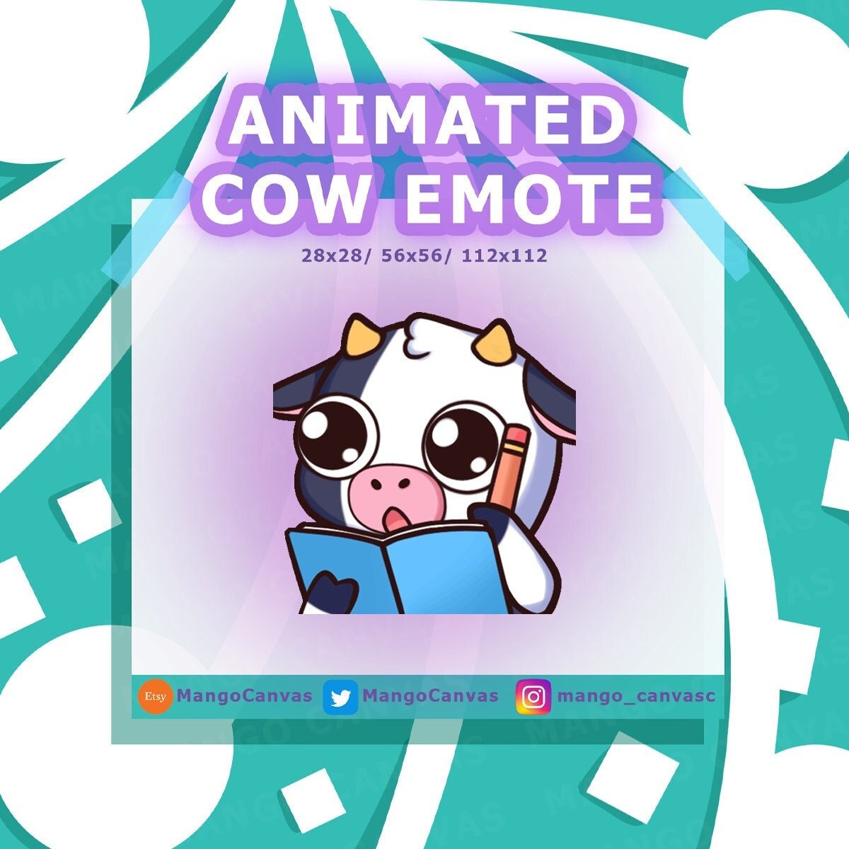 Animated Cow Emote-noted Emote - Etsy