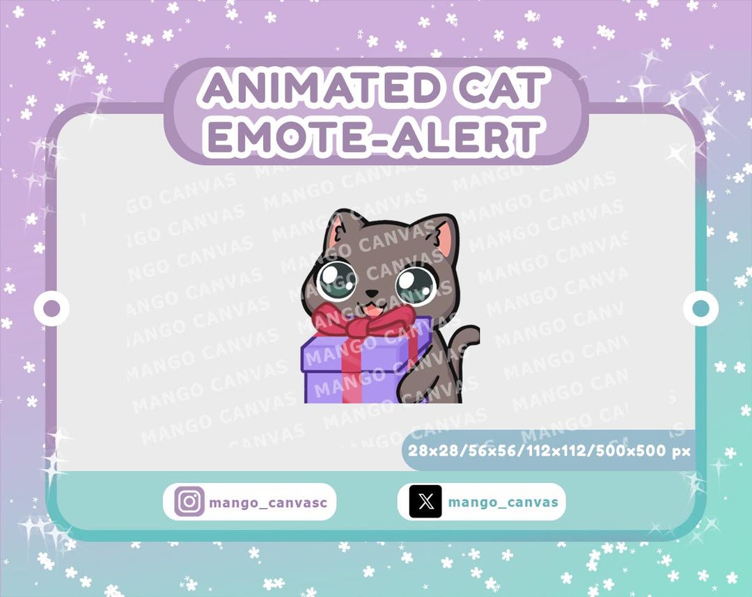 Animated Gray Cat Emote-alert / Gift Box Emote-alert - Etsy