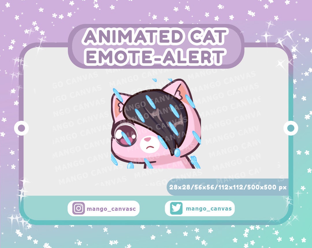Animated Pink Cat Emote Alert /emo Emote-alert - Etsy