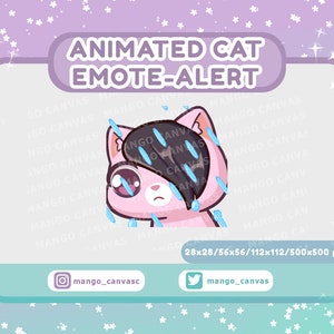Animated Pink Cat Emote Alert /emo Emote-alert - Etsy