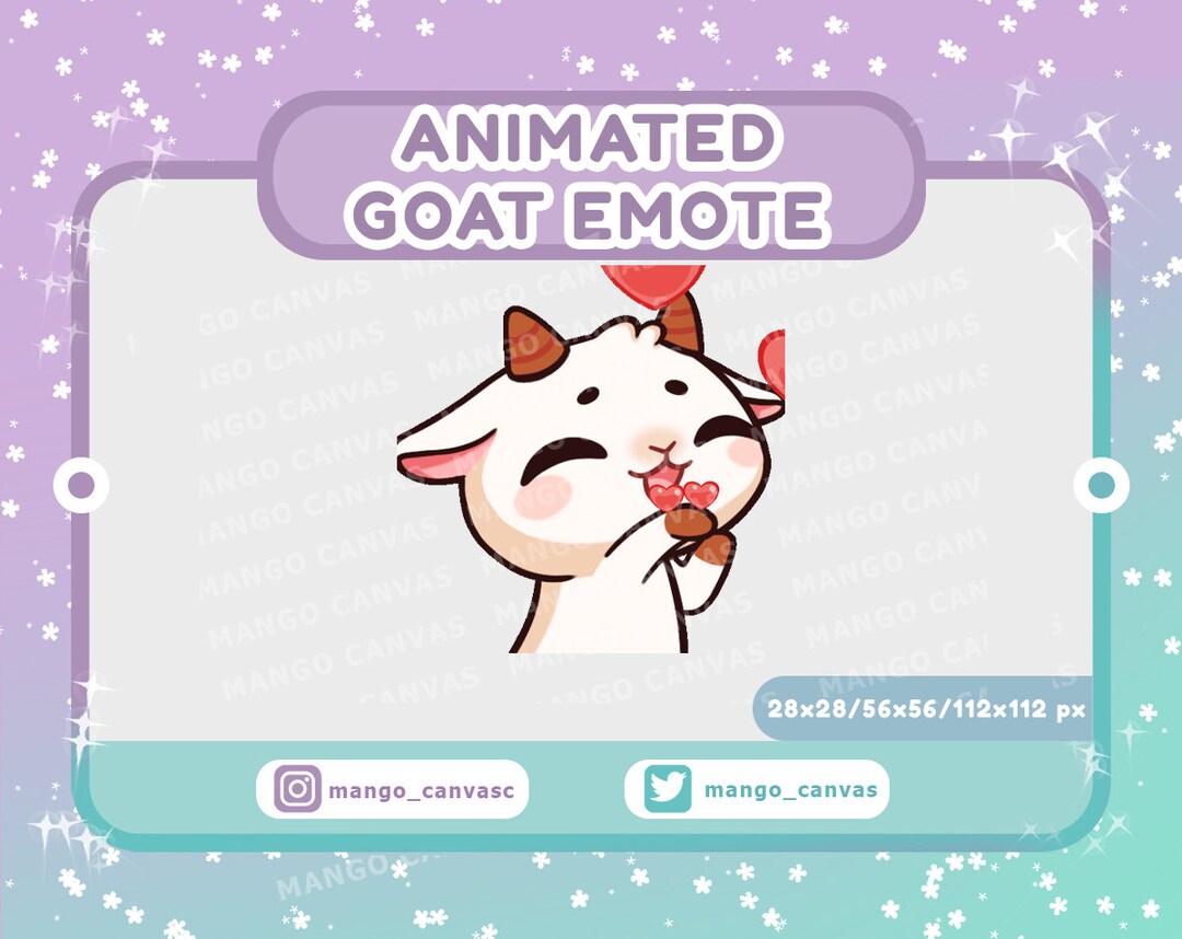 Animated Goat Emote-kiss Emote - Etsy
