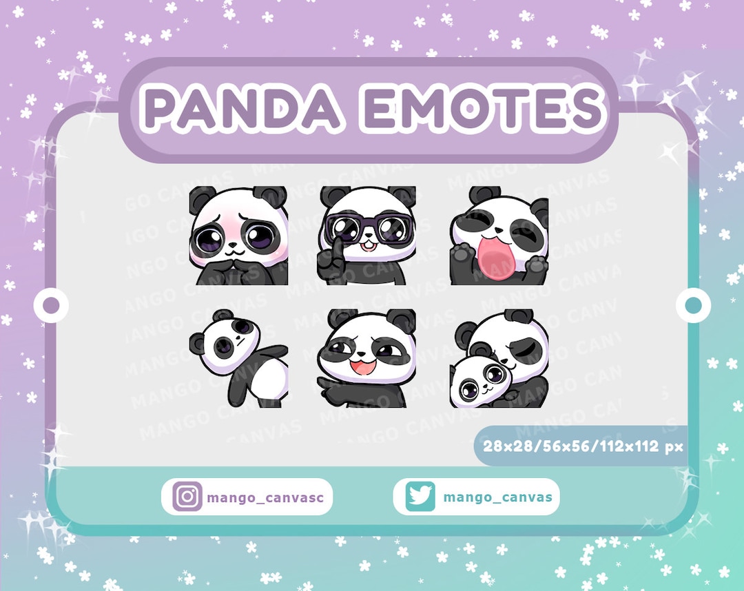 Twitch Emotes-panda Emotes Set 5 - Etsy