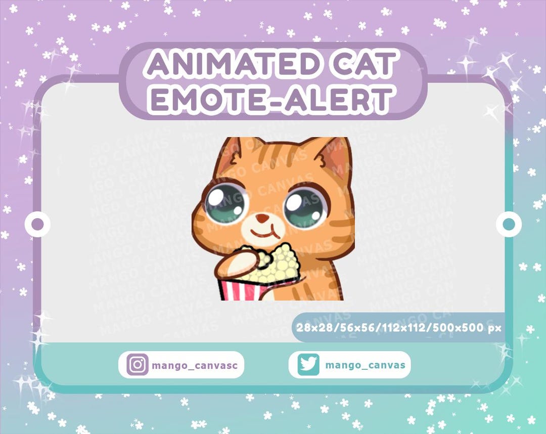 Animated Orange Cat Emote Alert /popcorn Emote-alert - Etsy