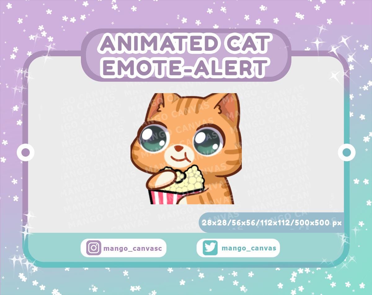 Animated Orange Cat Emote Alert /popcorn Emote-alert - Etsy
