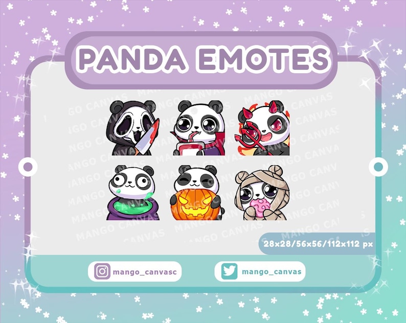 Twitch Emotes-panda Halloween Emotes Set 2 - Etsy