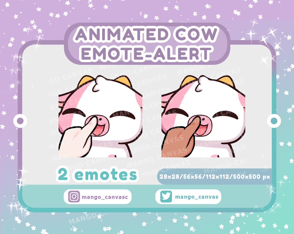Animated Pink Cow Emote Alert /boop Emote-alert - Etsy