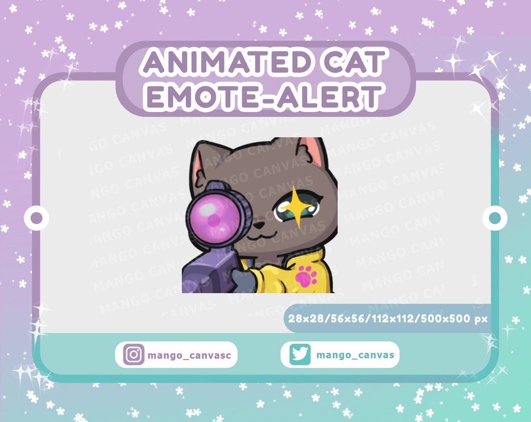 Animated Gray Cat Emote Alert /sniper Emote-alert - Etsy