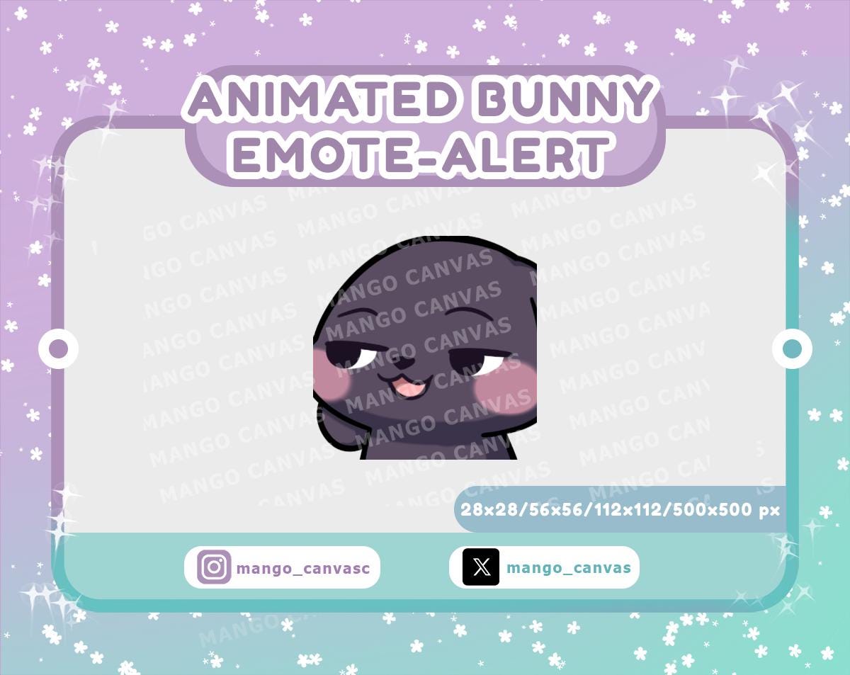 Animated Black Bunny Emote-smirk Emote - Etsy UK