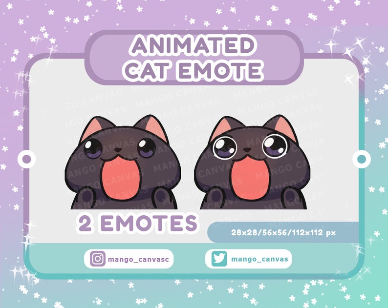 Animated Black Cat Emote-lick Emote - Etsy
