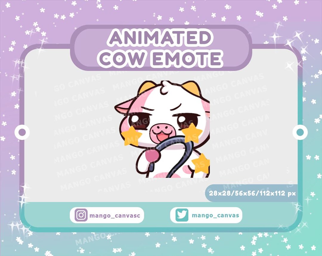 Animated Pink Cow Emote-whip Emote - Etsy