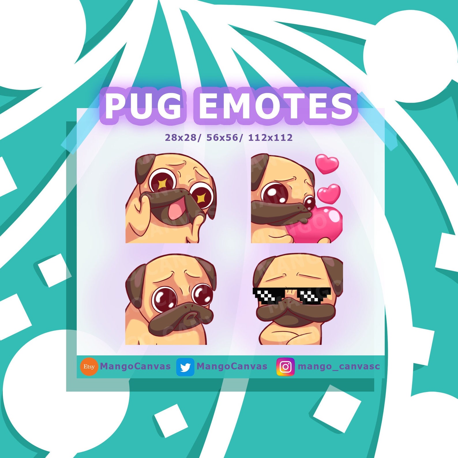 Twitch Emotes-pug - Etsy
